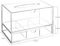 China Stackable Acrylic Boxes Containers Countertop Bins Tissue Bathroom Drawer Cosmetic 9.3x5x6.3inches for sale