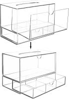 China Stackable Acrylic Boxes Containers Countertop Bins Tissue Bathroom Drawer Cosmetic 9.3x5x6.3inches for sale