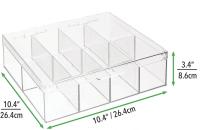 China Stackable Acrylic Box Plastic Tea Bag Kitchen Storage Bins Holder Perspex 10.4x10.4x3.4in for sale