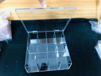 China Stackable Acrylic Box Plastic Tea Bag Kitchen Storage Bins Holder Perspex 10.4x10.4x3.4in for sale