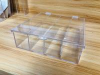 China Stackable Acrylic Box Plastic Tea Bag Kitchen Storage Bins Holder Perspex 10.4x10.4x3.4in for sale