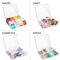 China Stackable Acrylic Box Plastic Tea Bag Kitchen Storage Bins Holder Perspex 10.4x10.4x3.4in for sale