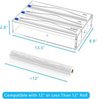 China Acrylic Dispenser Box Cling Film Tinfoil Box Grids Plastic Tin Foil Paper Cutting 13.5x2.8x8.9inch for sale