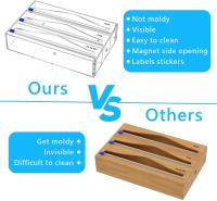 China Acrylic Dispenser Box Cling Film Tinfoil Box Grids Plastic Tin Foil Paper Cutting 13.5x2.8x8.9inch for sale