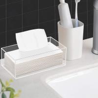 China Square Clear Acrylic Tissue Box Holder Cover Transparent Toilet Paper 9.25x5.2