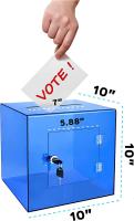 China Large Coin Clear Acrylic Donation Box With Lock Clear Plastic Vote Case for sale