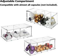 China Acrylic Divided Coffee Pod Box Clear 4 Slots K Cup Box Tea Bag With Lid 11.7x4.8x4.7inch for sale