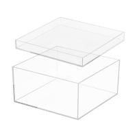 China Clear Acrylic Square Boxes With Lid Cube Small Candy Favor Transparent Plastic Box 8.1x7.8