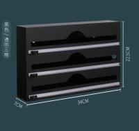 China clear Acrylic Food Storage Cling film Holder box with 2 divisions cleaning kitchen organizer wrap dispenser with cutter for sale
