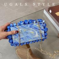 China Lucite Luxury Acrylic Box Handbag Clutch Women Bridal Purse Party Prom Glitter Bucket for sale