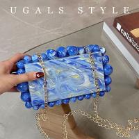 China Lucite Luxury Acrylic Box Handbag Clutch Women Bridal Purse Party Prom Glitter Bucket for sale