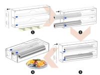 China Factory Outlet pvc cling film cutter blade acrylic 3 in 1 cling film cutter box for sale