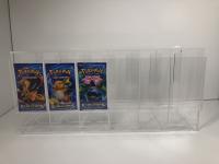 China Custom 6-Slot Acrylic Display Rack Pokemon TCG Booster Pack Dispenser for sale