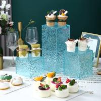 China Custom Acrylic buffet Stand Buffet Riser iriddescent fancy wedding acrylic banquets catered food cakes Dessert display stand for sale