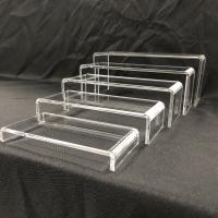 China Clear Acrylic Riser Stands Shelf Retail Store Table Top Tiered Plastic Fixtures for sale