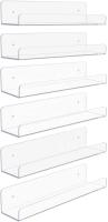 China Acrylic  wall Hanging Clear Storage Rack Wall Ledge Bookshelf Display Organizer for sale