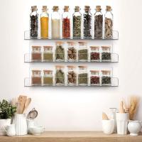 China Acrylic  wall Hanging Clear Storage Rack Wall Ledge Bookshelf Display Organizer for sale