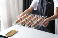 China Acrylic Macarons Display Storage Box Desserts Display Tray Cupcake Cake Stand Showcase for sale