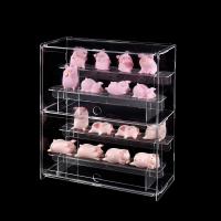 China 3 Tiered 2 Tier Acrylic Display Stand Case Box Assemble Countertop With Door And Shelf for sale