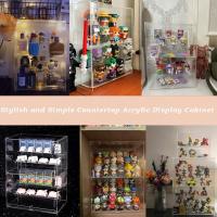 China 3 Tiered 2 Tier Acrylic Display Stand Case Box Assemble Countertop With Door And Shelf for sale