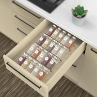 China Expandable Drawer Cabinet Shelf Spice Rack Organizer Caddy Acrylic Condiment Seasoning Tray for sale