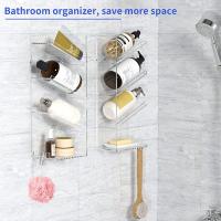 China Acrylic Shower Rack Storage Box Acrylic Cosmetic Display Stand 14.1in for sale