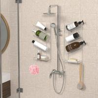 China Acrylic Shower Rack Storage Box Acrylic Cosmetic Display Stand 14.1in for sale