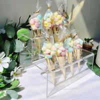 China Acrylic Ice Cream Cone Stand Display Holder 1-10 Hole Transparent Acrylic Stand Custom for sale
