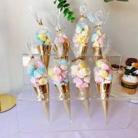 China Acrylic Ice Cream Cone Stand Display Holder 1-10 Hole Transparent Acrylic Stand Custom for sale