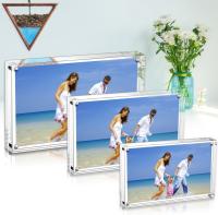 China Blue Clear Wall Mounted Acrylic Magnetic Photo Frame Transparent for sale