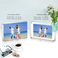China Blue Clear Wall Mounted Acrylic Magnetic Photo Frame Transparent for sale