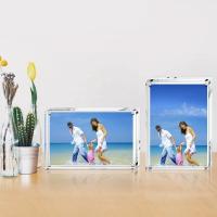 China Blue Clear Wall Mounted Acrylic Magnetic Photo Frame Transparent for sale