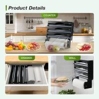 China 4 In 1 Plastic Acrylic Wrap Dispenser Plastic Slide Cutter Foil Home Display Stand for sale