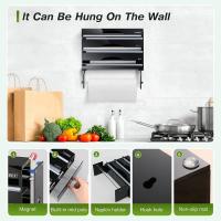 China 4 In 1 Plastic Acrylic Wrap Dispenser Plastic Slide Cutter Foil Home Display Stand for sale
