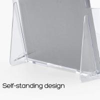 China Transparent acrylic literature support 30% booklet display stand, suitable for wall-mounted or desktop menu. for sale