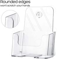 China Transparent acrylic literature support 30% booklet display stand, suitable for wall-mounted or desktop menu. for sale