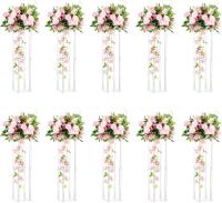 China Square Clear Crystal Acrylic Flower Stand Wedding Centerpiece For Table Decor for sale