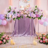 China Square Clear Crystal Acrylic Flower Stand Wedding Centerpiece For Table Decor for sale