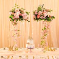 China Square Clear Crystal Acrylic Flower Stand Wedding Centerpiece For Table Decor for sale
