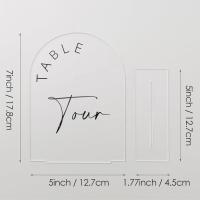 China Acrylic frosted arched table sign modern 4x6 frosted wedding display stand with gold printed arched acrylic table number stand for sale