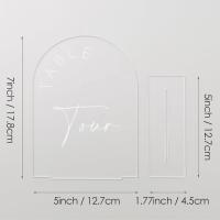 China Acrylic transparent arch semicircle digital Place card DIY blank party decorations wedding table card Document camera card for sale