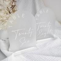 China Acrylic transparent arch semicircle digital Place card DIY blank party decorations wedding table card Document camera card for sale