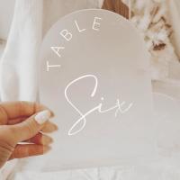 China Acrylic transparent arch semicircle digital Place card DIY blank party decorations wedding table card Document camera card for sale