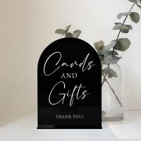 China Desk Sign Menu Acrylic Holder Wedding Luxury Modern Wedding Decor Display Stand Arch Frosted for sale