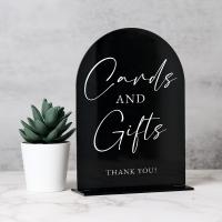 China Desk Sign Menu Acrylic Holder Wedding Luxury Modern Wedding Decor Display Stand Arch Frosted for sale