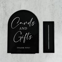 China Desk Sign Menu Acrylic Holder Wedding Luxury Modern Wedding Decor Display Stand Arch Frosted for sale