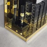 China Clear Makeup Display Case Black Stand Rack Counter Acrylic Cosmetics Display Rack for sale