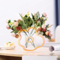 China Colored Tall Clear Acrylic Flower Vases Nordic Colorful Sun Dawn Geometric Home Desktop for sale