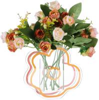 China Colored Tall Clear Acrylic Flower Vases Nordic Colorful Sun Dawn Geometric Home Desktop for sale