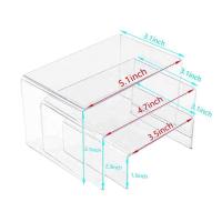 China 2 Tier 3 Tier Black Acrylic Monitor Riser Cupcake Dessert Display Rack Support for sale